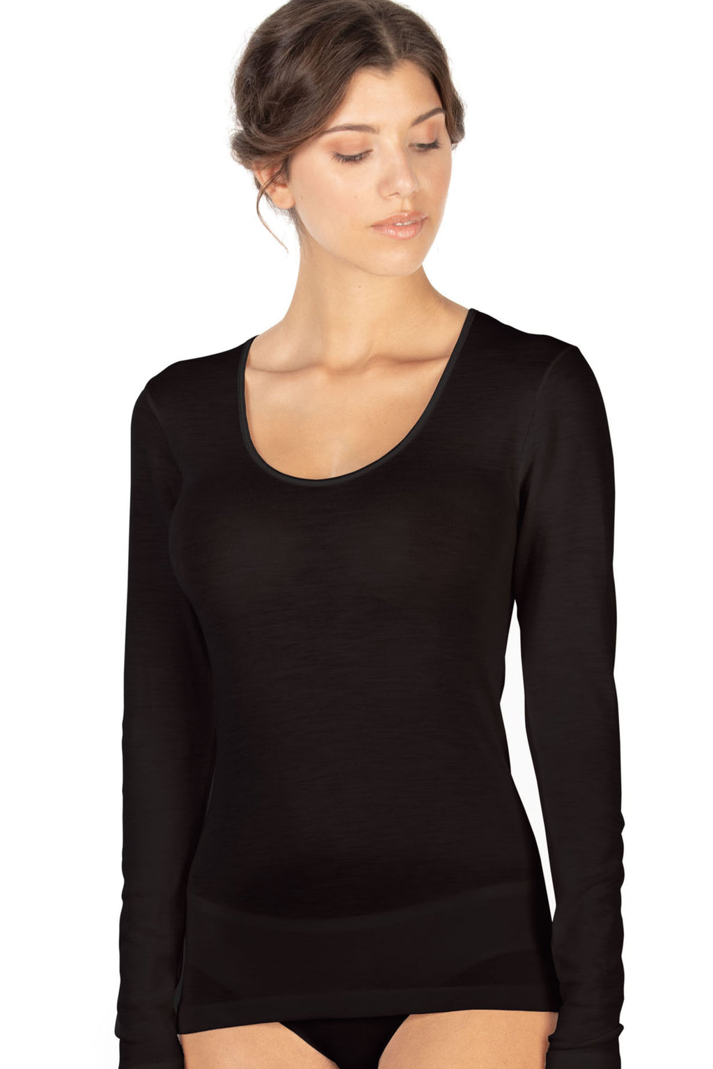 EGI COLLECTIONS merino silk undertop | black – Nicola Screen